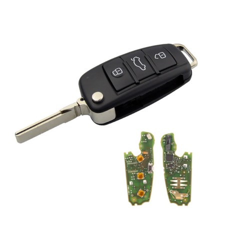 Mando a distancia compatible con Audi A1 S1 Q3 3 botones 8X0837220D...